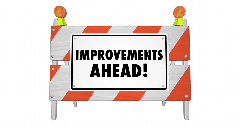 improvements ahead road construction sign barrier Stock Footage Video ...