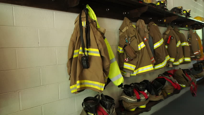 fire rescue gear station coats hats Stock Footage Video (100% Royalty ...