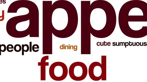 Animated Appetite Meal Food Word Cloud Stock Footage Video (100% ...