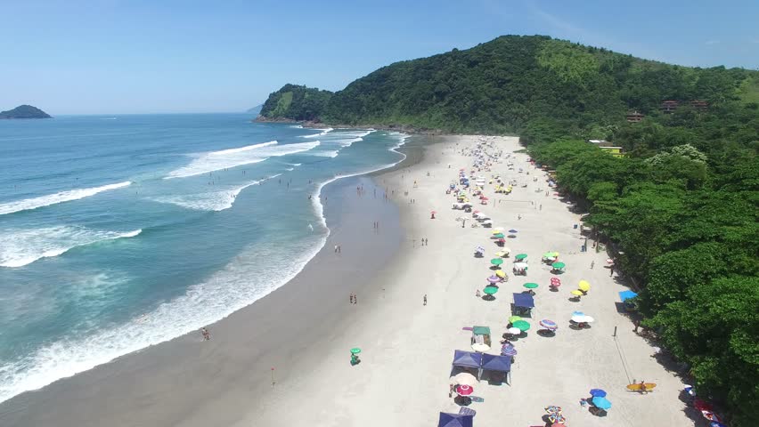 aerial view camburi camburizinho beach sao Stock Footage Video (100% ...