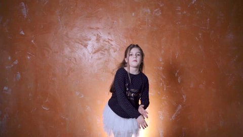 Flexible Little Girl Doing Vertical Split Stock Footage Video (100% ...