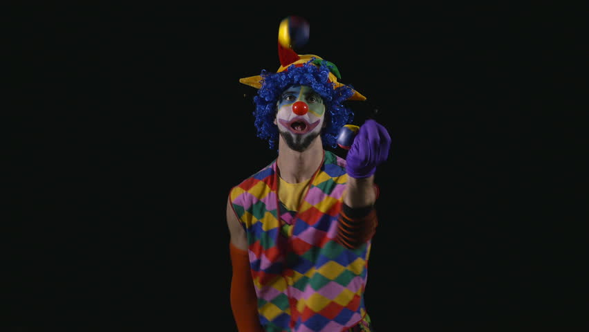Young Funny Hilarious Clown Juggling Stock Footage Video (100% Royalty ...