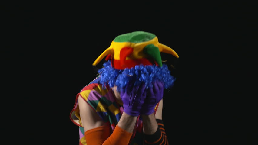Young Funny Sad Clown Crying Stock Footage Video (100% Royalty-free ...