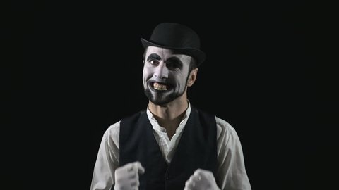 Young Scary Crazy Evil Mime Stock Footage Video (100% Royalty-free ...