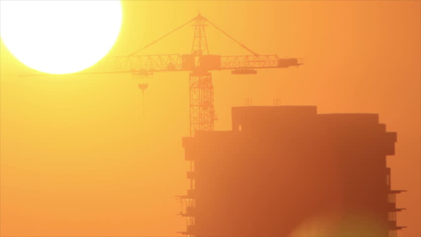 construction site bright sunrise sunlight Stock Footage Video (100% ...