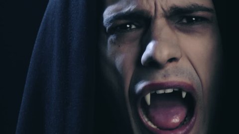 Male Vampire Coming Out Darkness Pain Stock Footage Video (100% Royalty ...