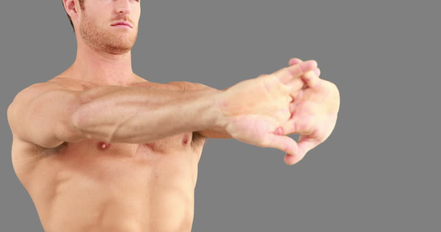 Muscular Man Stretching His Arms Stock Footage Video (100% Royalty-free ...