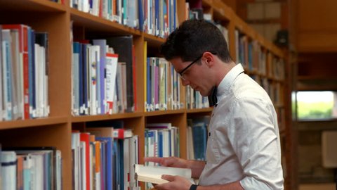 Pretty Student Talking Nerd Library College Stock Footage Video (100% ...