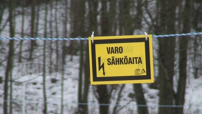high voltage' warning sign in finnish Stock Footage Video (100% Royalty ...
