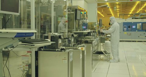 Silicon Wafer Production Process Semiconductors Manufacturing Stock ...