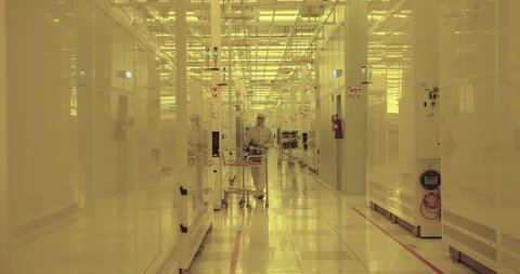 Semiconductors Manufacturing Facility Stock Footage Video (100% Royalty ...