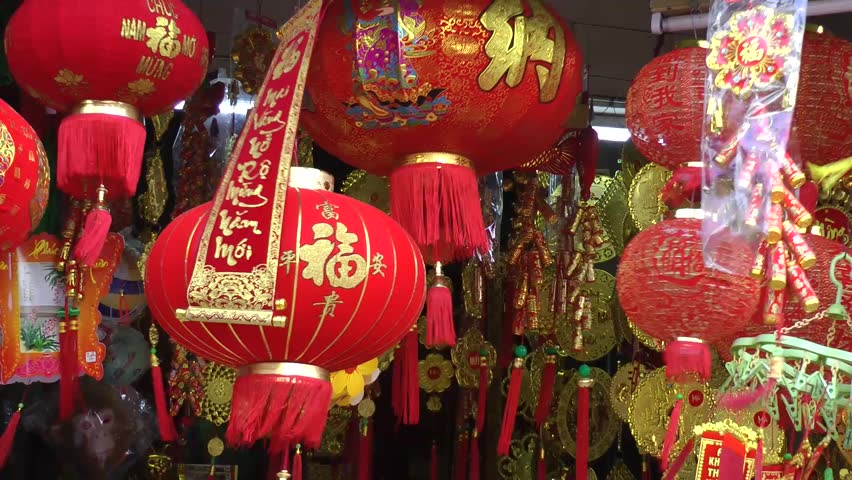 Big Red Lanterns - Lunar Stock Footage Video (100% Royalty-free ...