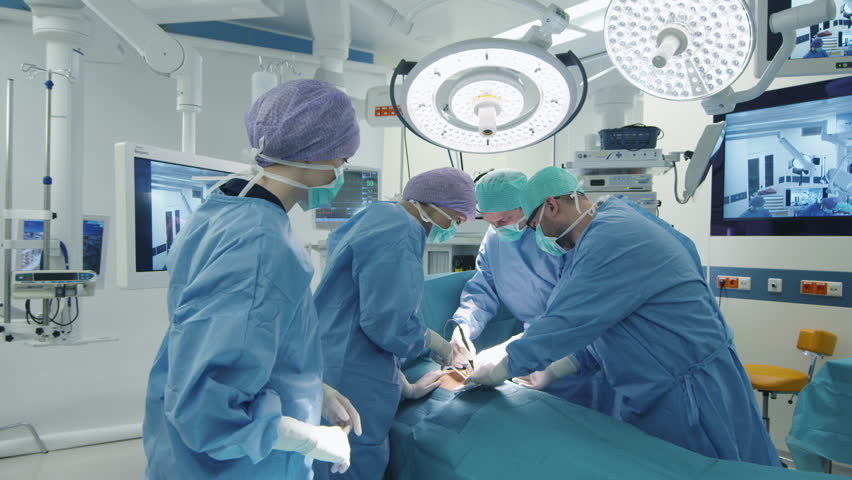 Team Professional Multirace Doctors Operating Surgery Stock Footage ...