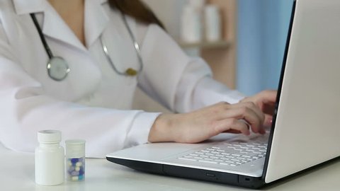 Doctor Using Computer Document Management System Stock Photo 2199433863 ...