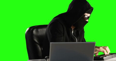 Computer Hacker Using Computers On Green Stock Footage Video (100% ...