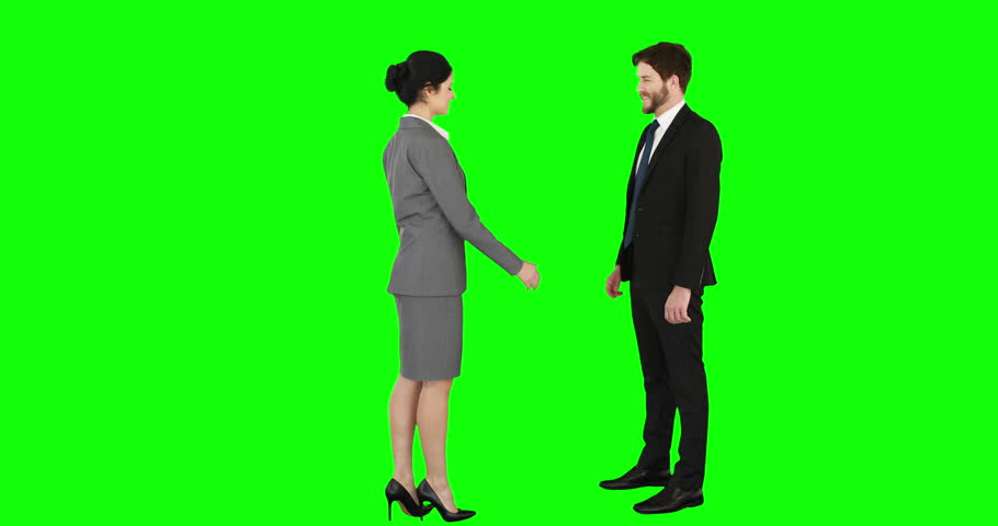 business people handshaking on green screen Stock Footage Video (100% ...