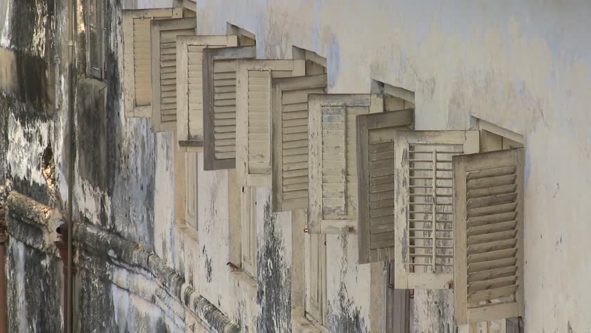 old windows on whitewashed buildings stone Stock Footage Video (100% ...