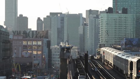 Above Ground Subway New York City Stock Footage Video (100% Royalty ...