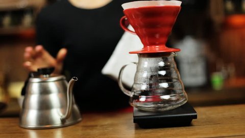 Pour Over Coffee Brewing Method Whole Stock Footage Video (100% Royalty ...