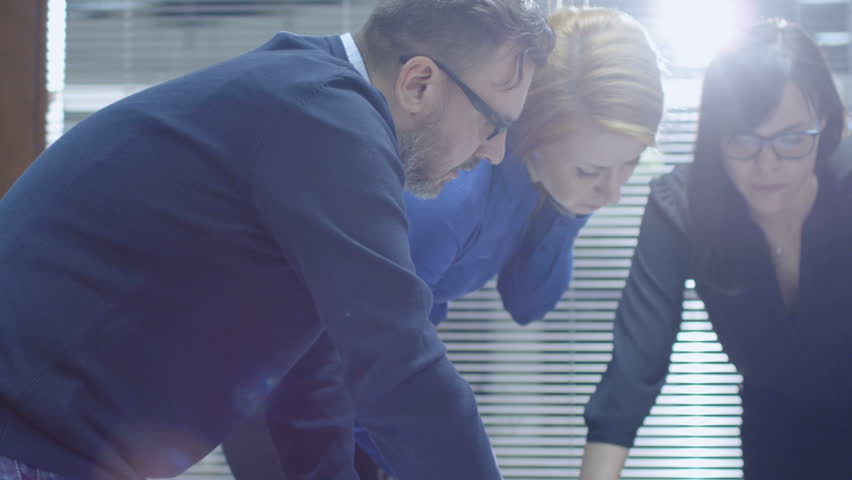 group employees having conversation meeting room Stock Footage Video ...