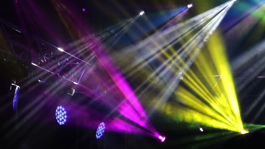 stage colorful lights on rock concert Stock Footage Video (100% Royalty ...