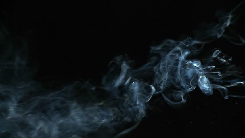 cigarette smoke blown across black background Stock Footage Video (100% ...