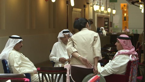 Kuwait 2013 Medium Shot Asian Waitress Stock Footage Video (100% ...