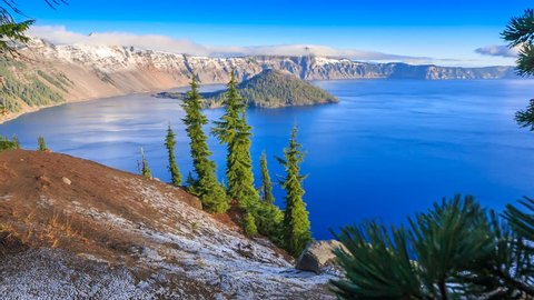 Crater Lake National Park Caldera Lake Stock Footage Video (100% ...