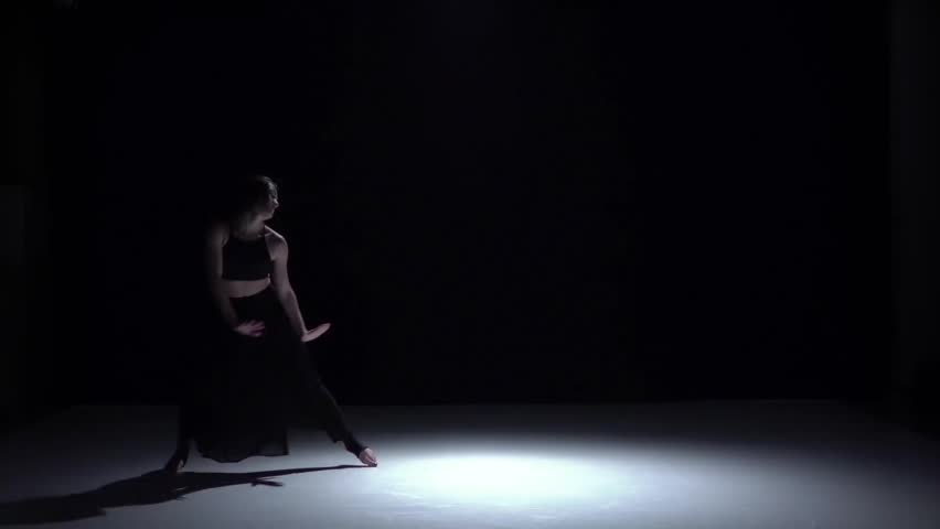 Modern Dancer Girl in Dark Stock Footage Video (100% Royalty-free ...