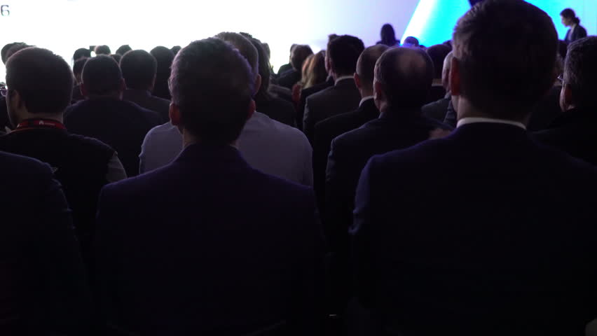 business man conference congress audience spectators Stock Footage ...