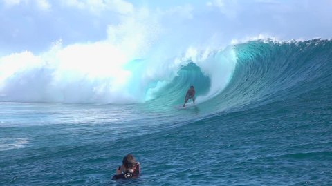 Slow Motion Cheerful Extreme Pro Surfer Stock Footage Video (100% ...