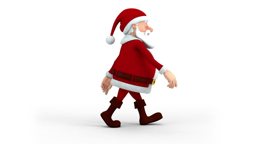 Cartoon Santa Claus Walking On : Video de stock (totalmente libre de ...