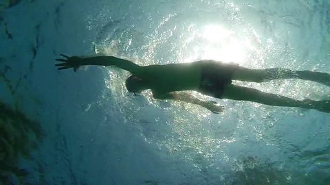 Boy Swimming Pool Super Slow Motion Stock Footage Video (100% Royalty ...