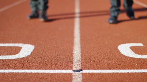 4k Competitive Businessmen Running Track Line Stock Footage Video (100% ...