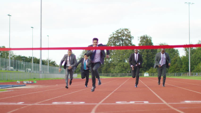 4k group competitive businessmen racing finish Stock Footage Video (100 ...