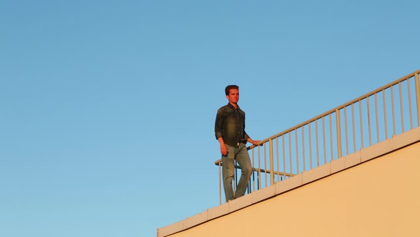 Man Walking On Edge of Stock Footage Video (100% Royalty-free) 15244402 ...