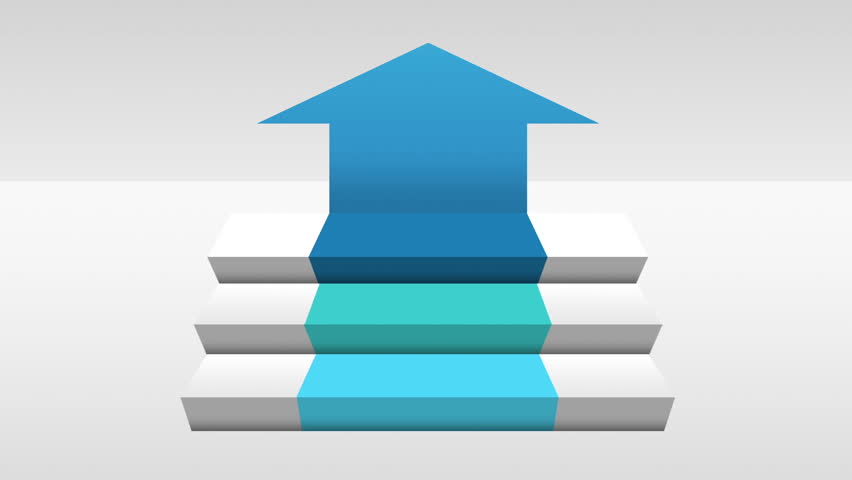 Three 3d Stair Step. Arrow Stock Footage Video (100% Royalty-free ...