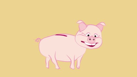 Cartoon Pig Back Illustration Stock Vector (Royalty Free) 1893360700 ...