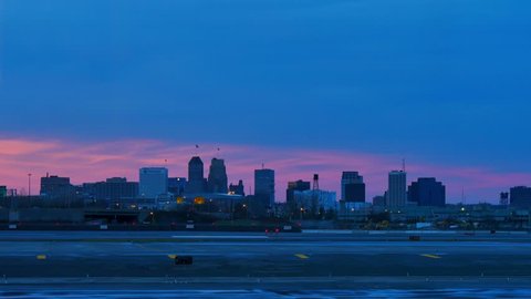 Newark City Skyline Cityscape Dusk Financial Stock Footage Video (100% ...
