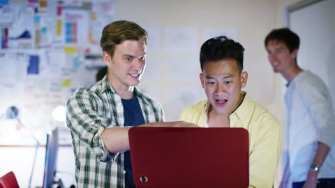 4k Happy Male Computer Programmers Working Stock Footage Video (100% ...