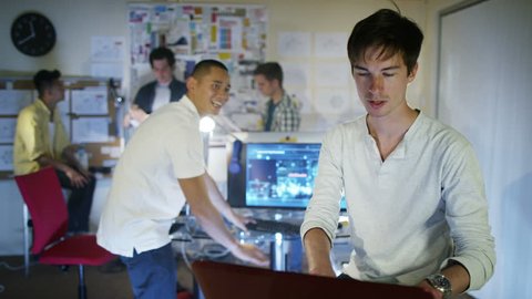 4k Group Young Male Computer Programmers Stock Footage Video (100% ...