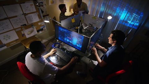 4k Young Creative Computer Design Team Stock Footage Video (100% ...