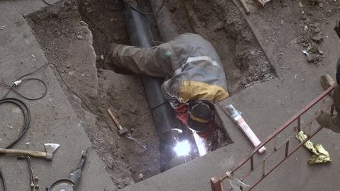 Close Exposed Pipes Ground Installed By Stock Photo 1114926020 ...