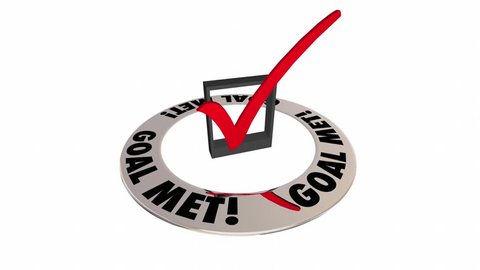 Goal Met Check Mark Box Successful Stock Footage Video (100% Royalty ...