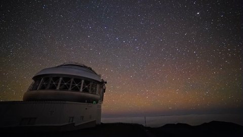 Night Sky Starscape Timelapse Observatory Facility Stock Footage Video ...
