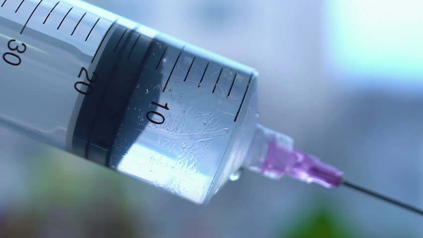 Closeup Shot Syringe During Injection Drug Stock Footage Video (100% ...