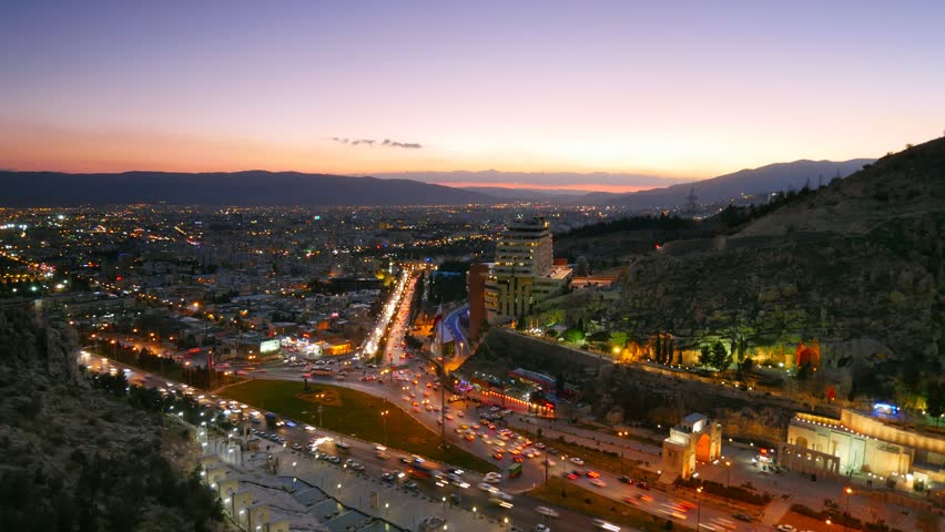 night view shiraz iran time Stock Footage Video (100% Royalty-free ...