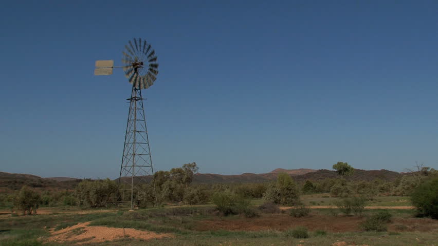 windmill australian outback Stock Footage Video (100% Royalty-free ...