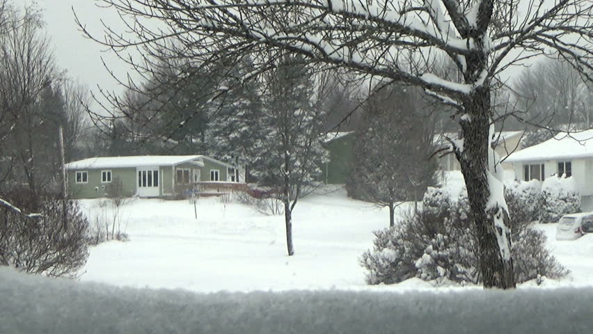 Winter Landscape and Canadian Houses Stock Footage Video (100% Royalty ...