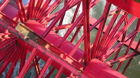 Cincinnati Riverboat Wheel Churning On Ohio Stock Footage Video (100% ...